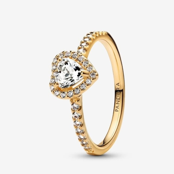 Pandora | Jewelry | Pandora Elevated Heart Ring 68421c114k Gold Plating ...